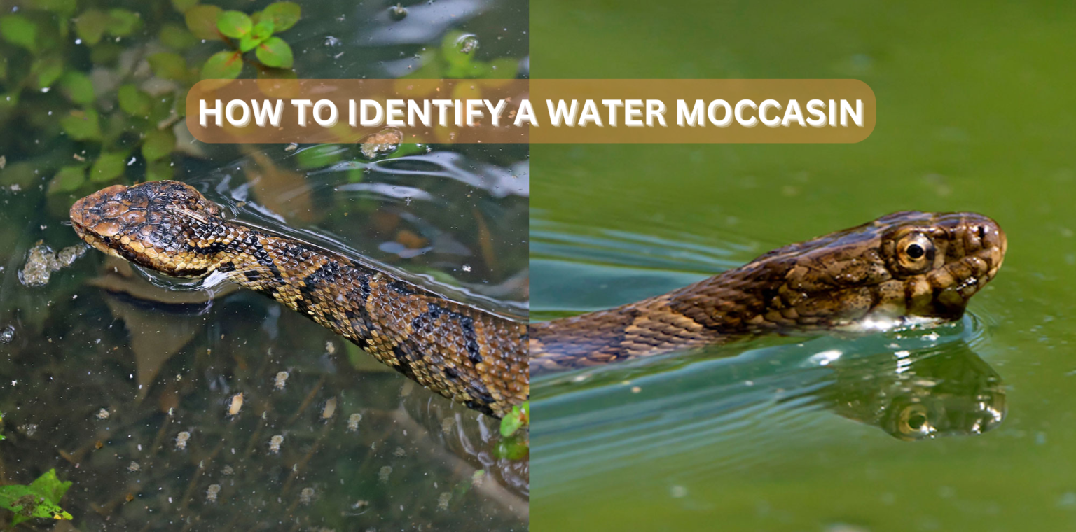 How do you identify a water moccasin in the water?